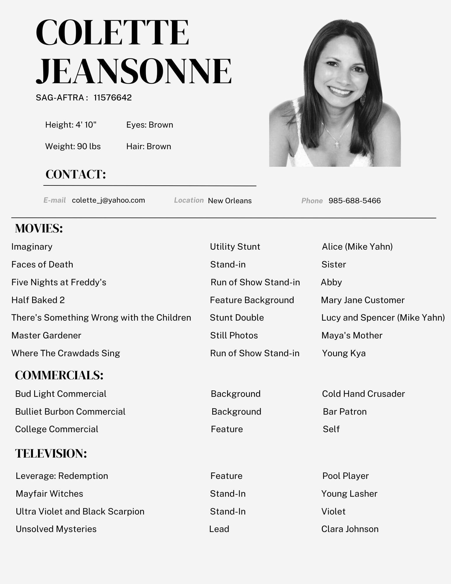 StuntListing - Colette Jeansonne